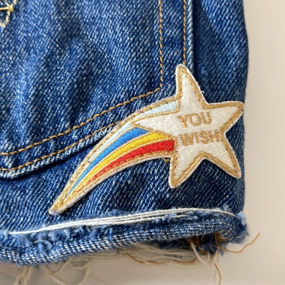 Levi's | Shorts | Levis Premium Denim 5 Blue Jean Shorts With Patches ...